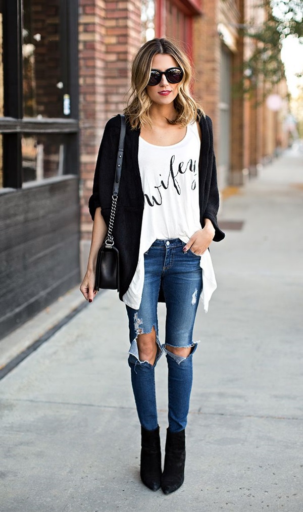 45 Ripped Jeans Outfit Ideas Every Stylish Girl Should Try Fashion Enzyme
